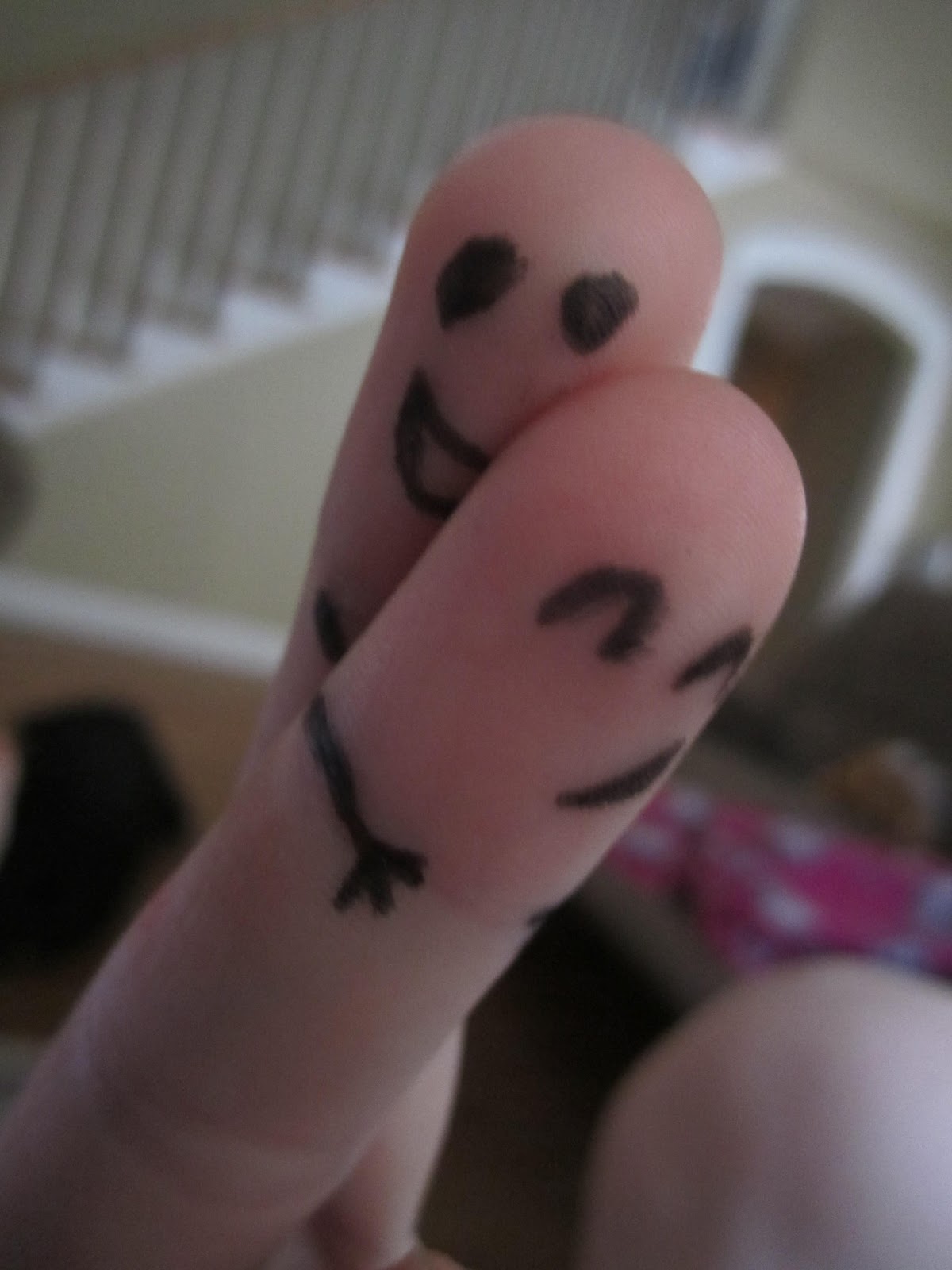 Goin' Over The Edge: Blossom Punch embossed card and finger people