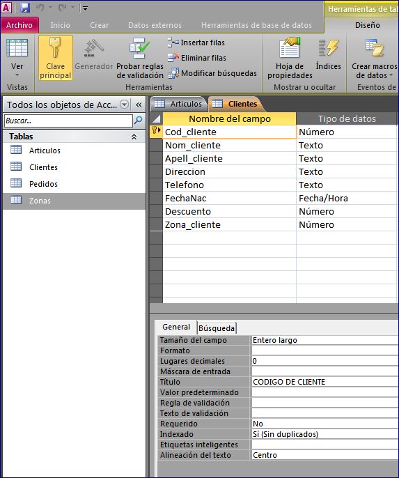 Programa Técnico Sistemas - Access: 4. Creación de la Base de Datos y ...
