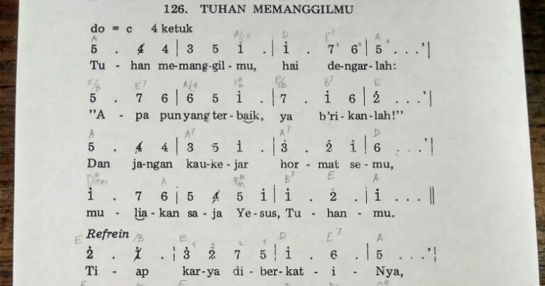 NKB 126. Tuhan Memanggilmu Chord