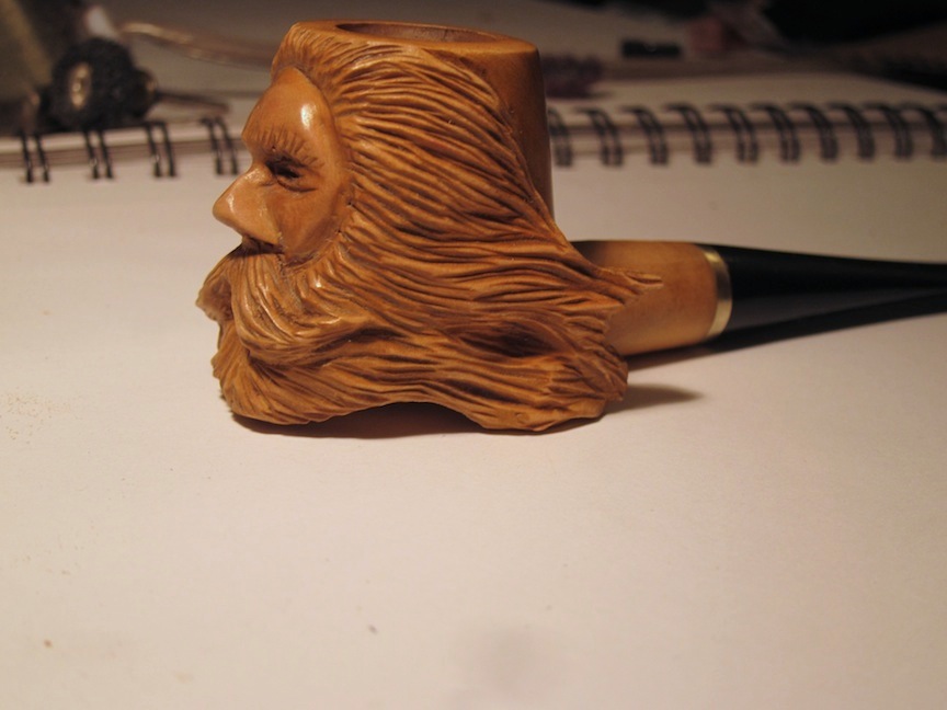 Pear Pipe Wood Spirit Carving