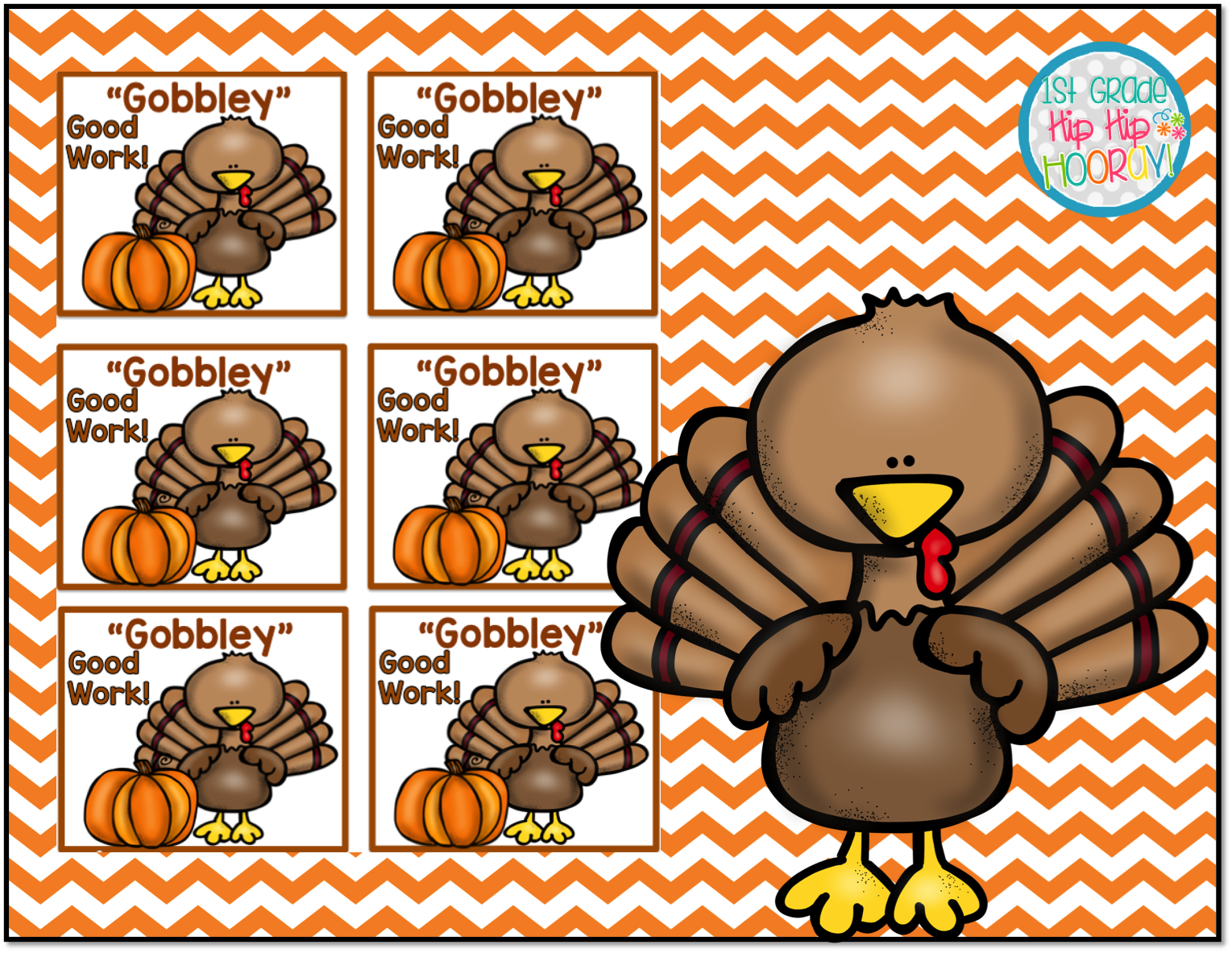 1st Grade Hip Hip Hooray!: Thanksgiving Stickers or Brag Tags FREE!