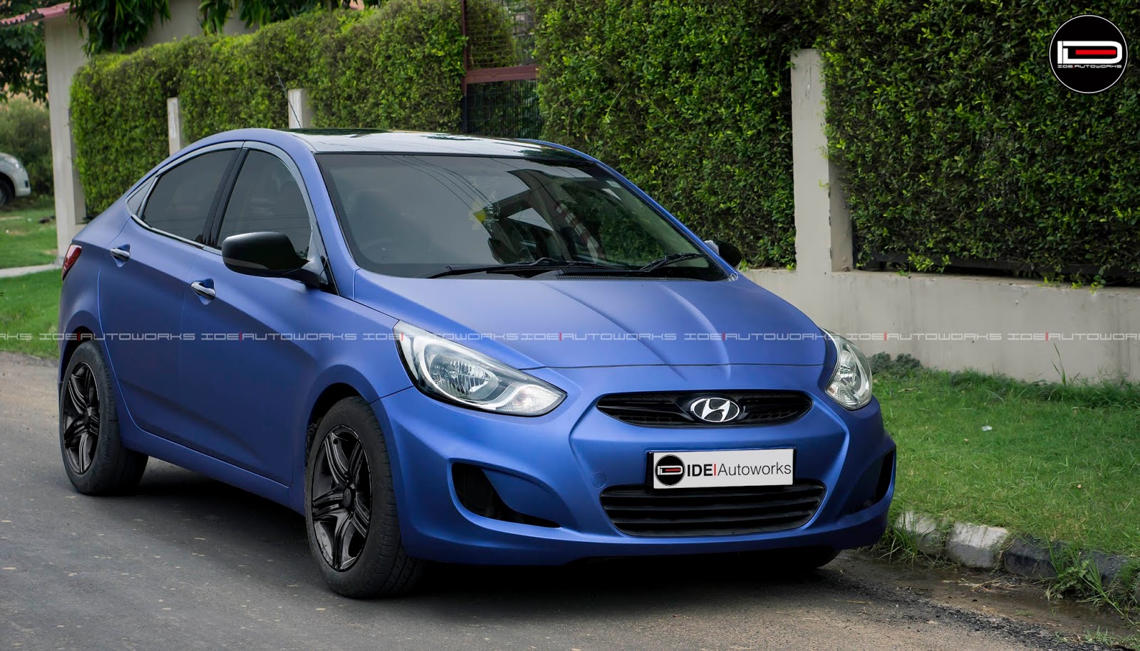 Hyundai Verna In Matte Brilliant Blue Metallic by IDE Autoworks | IDE ...
