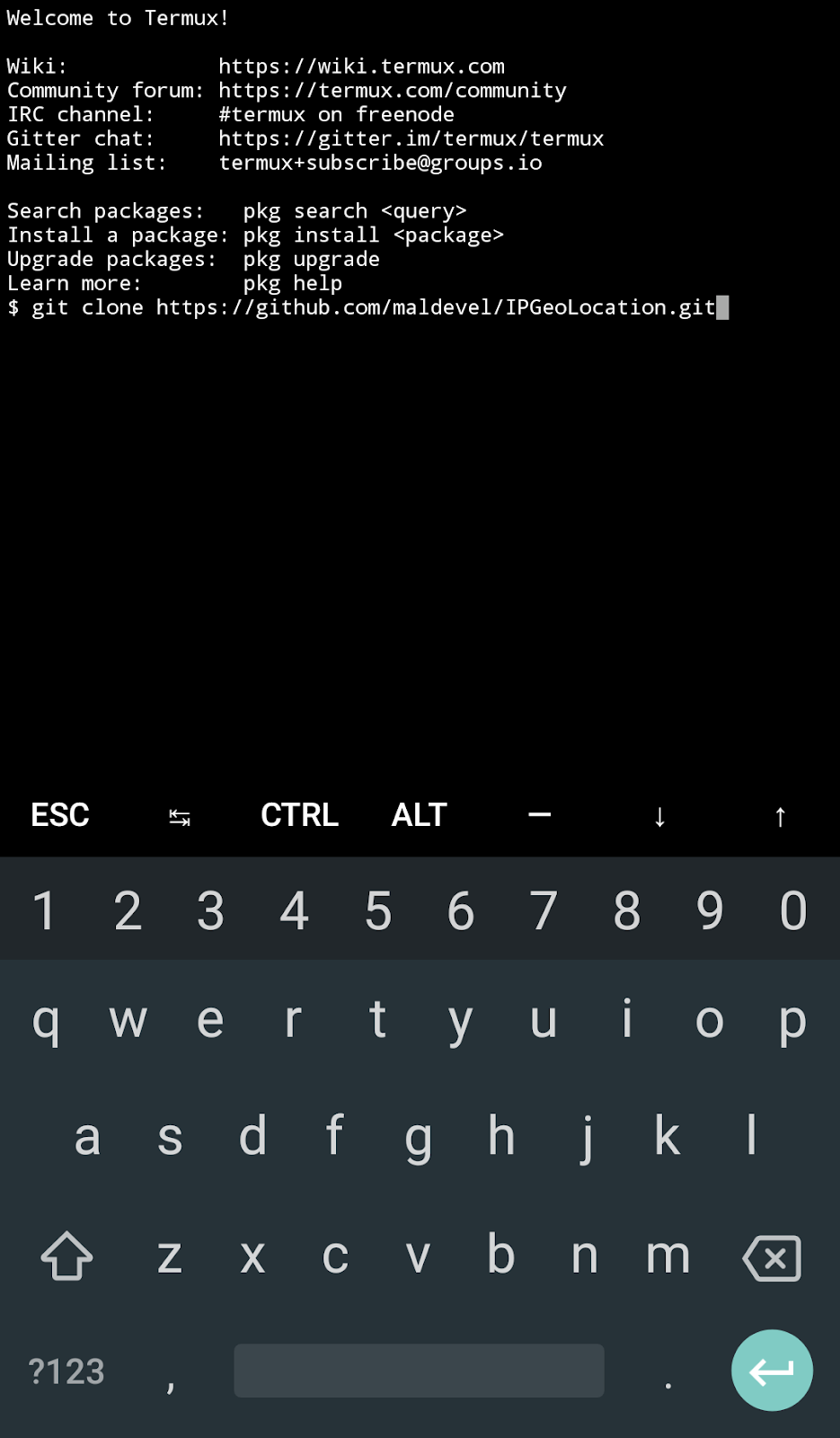 IPGeoLocation: How to Install and use to track IP address in termux-android