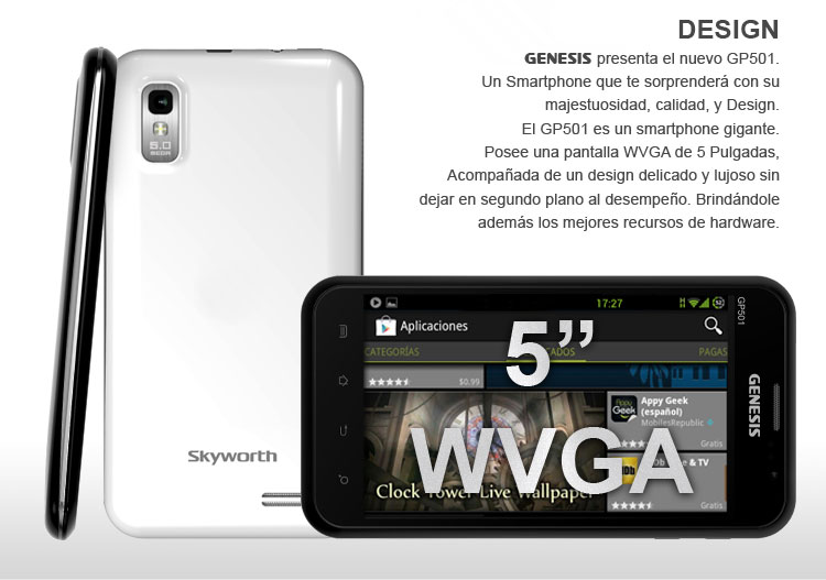 Genesis GP 501 - O primeiro smartphone de 5 polegadas ~ Genesis Store