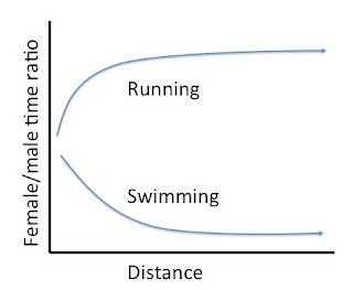 running commentary?: Swimming vs running trends for four levels of sport