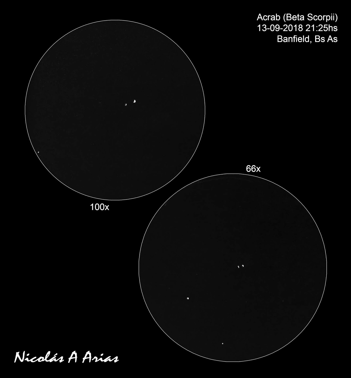 Dibujo Astronómico: Acrab - Beta Scorpii