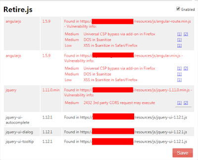 [웹 취약점] retire.js 사용법 및 기타 자료 ~ 정보보안(Information Security) 기록 저장소