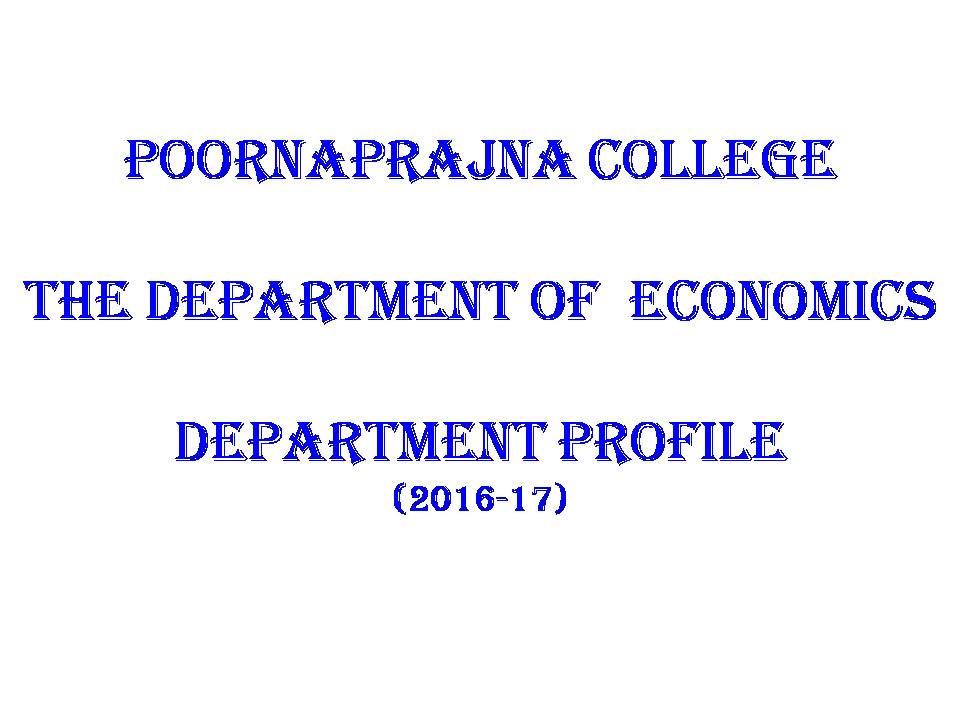 Departmental Profile: 2016-17