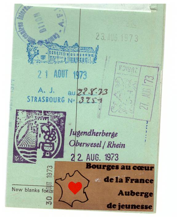 Interrail 1974: Alan's YHA Card