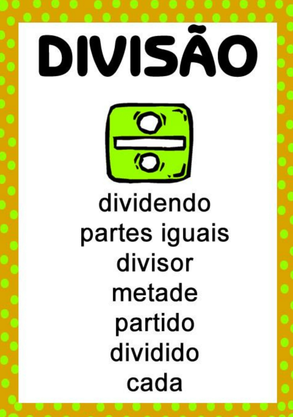 Matemática Cards coloridos e ilustrados com termos matemáticos ...