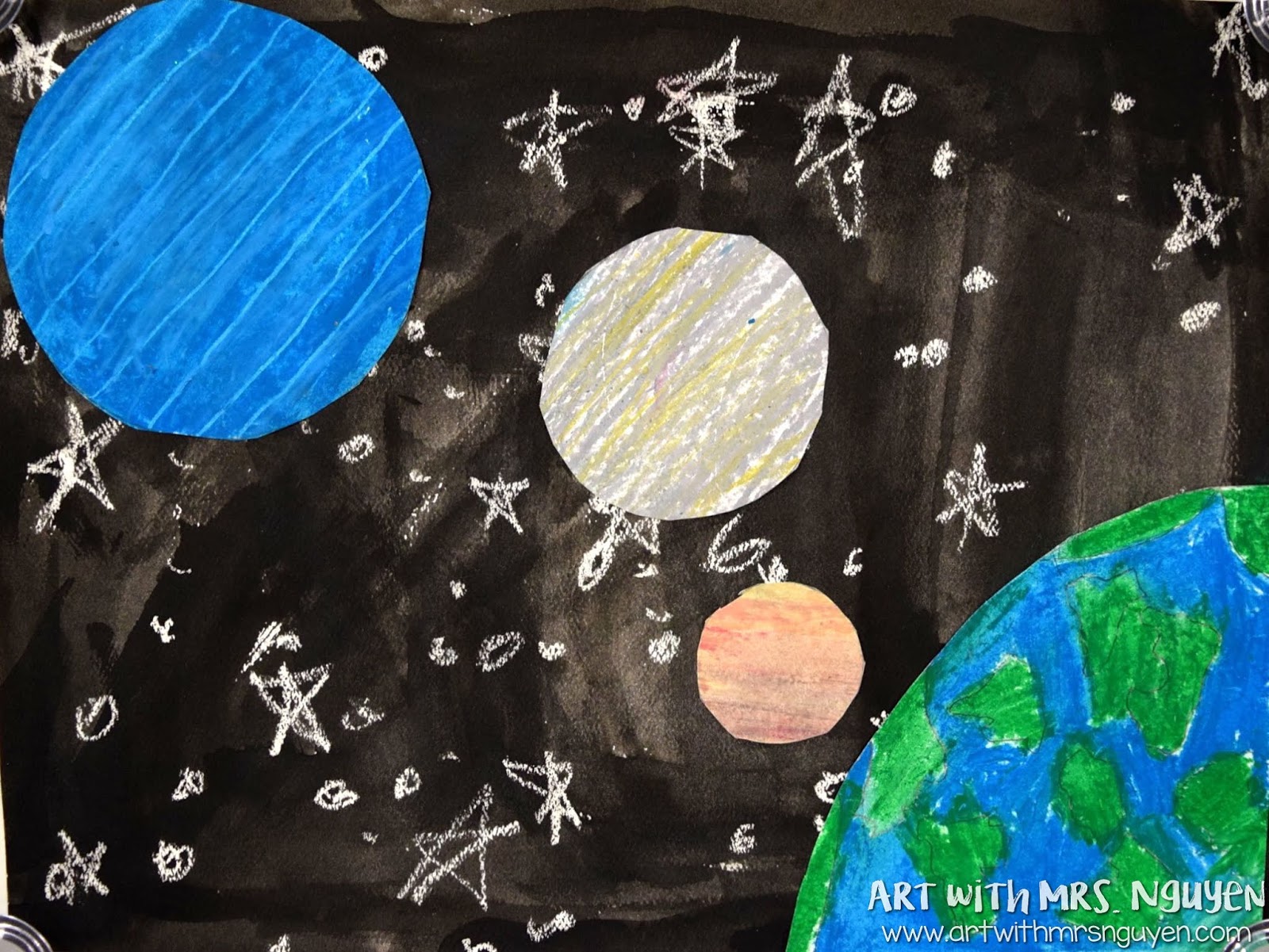 Oil Pastel Planets and Composition | Art with Mrs. Nguyen