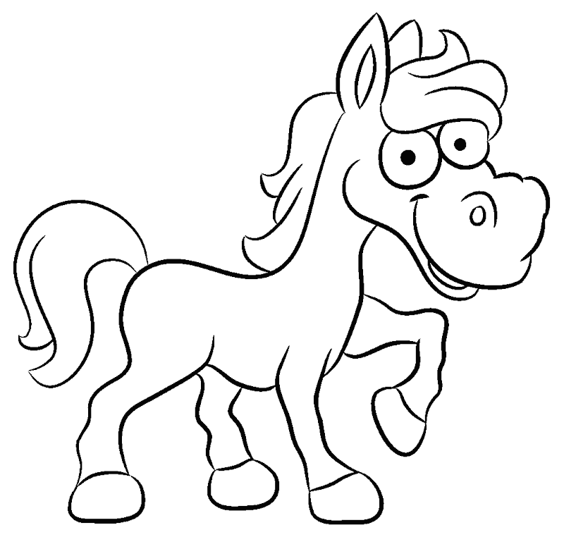 Mewarnai Gambar Kuda Kartun Lucu dan Menarik Untuk Anak-anak | Mewarnai ...