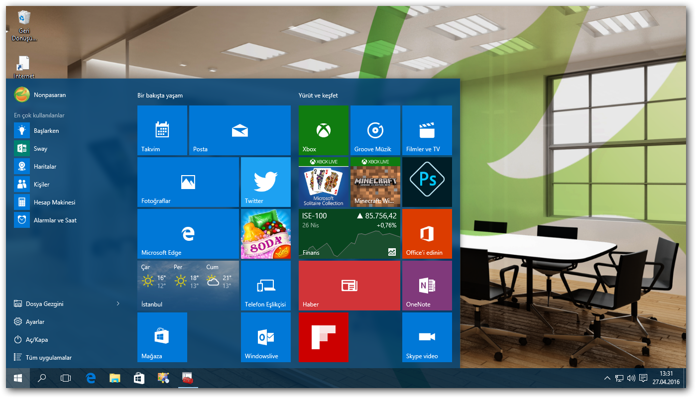 Windows 10: Başlangıç'ı Tam Ekran veya Menü Boyutuna Getirmeye Zorla ...