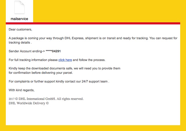 DHL Phishing | Label | Scam