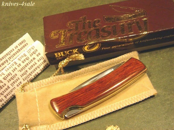 knives-4sale: Buck 527 USA 1987 Treasury Wood Handle Lockback Gent Knife