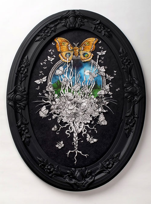 My Owl Barn: 3 Dimensional Artwork by Laura Bell