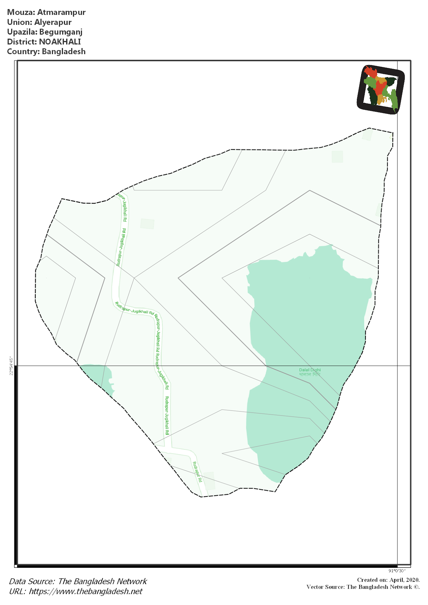 Map of Atmarampur Mouza, Begumganj, Noakhali