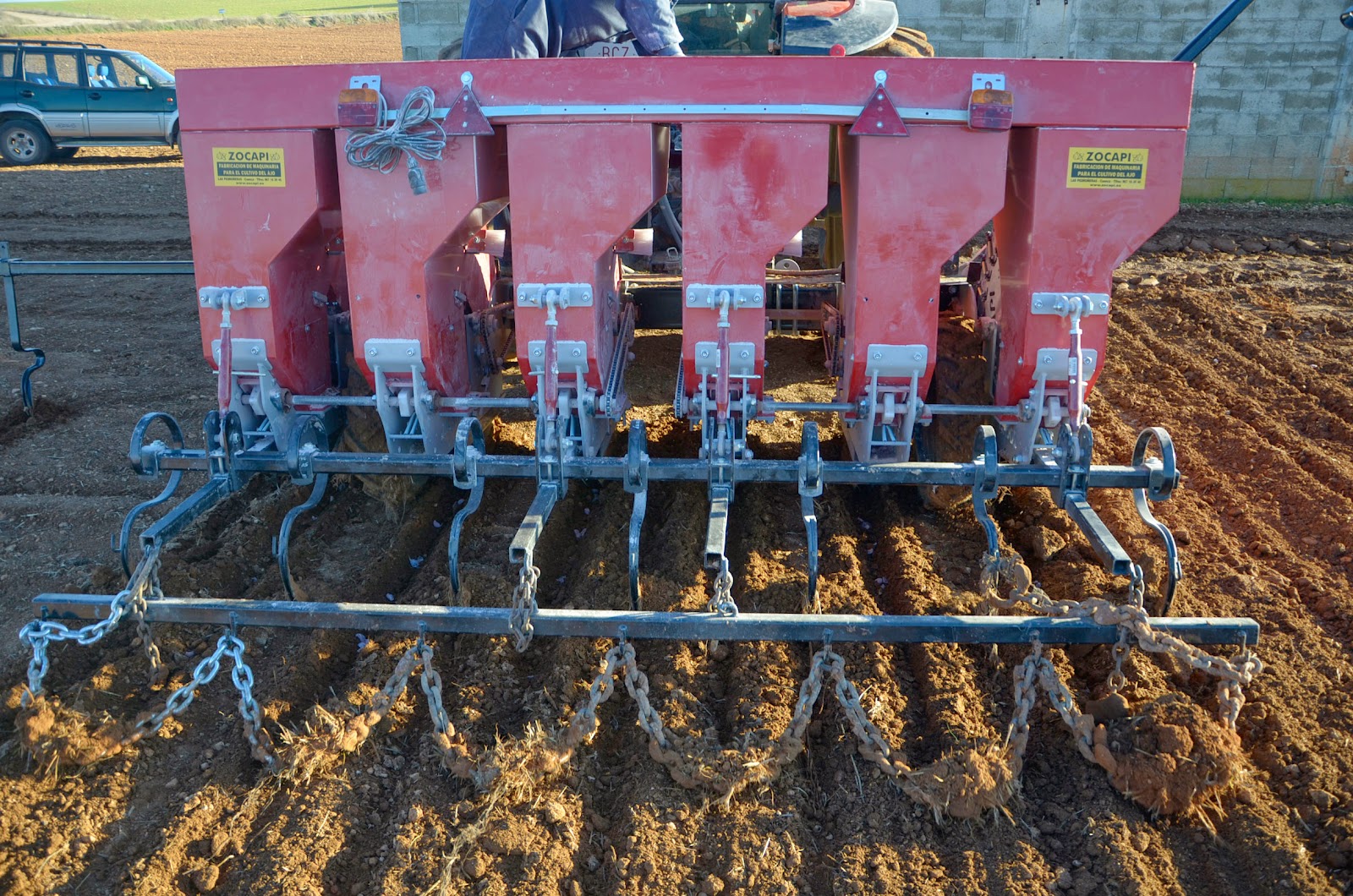 Sowing purple garlic with the new Zocapi planter