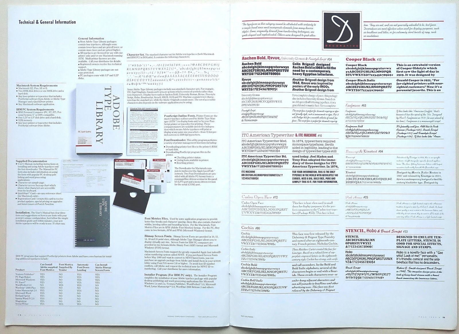 Past Print: Adobe Font & Function magazine / first issue / 1988