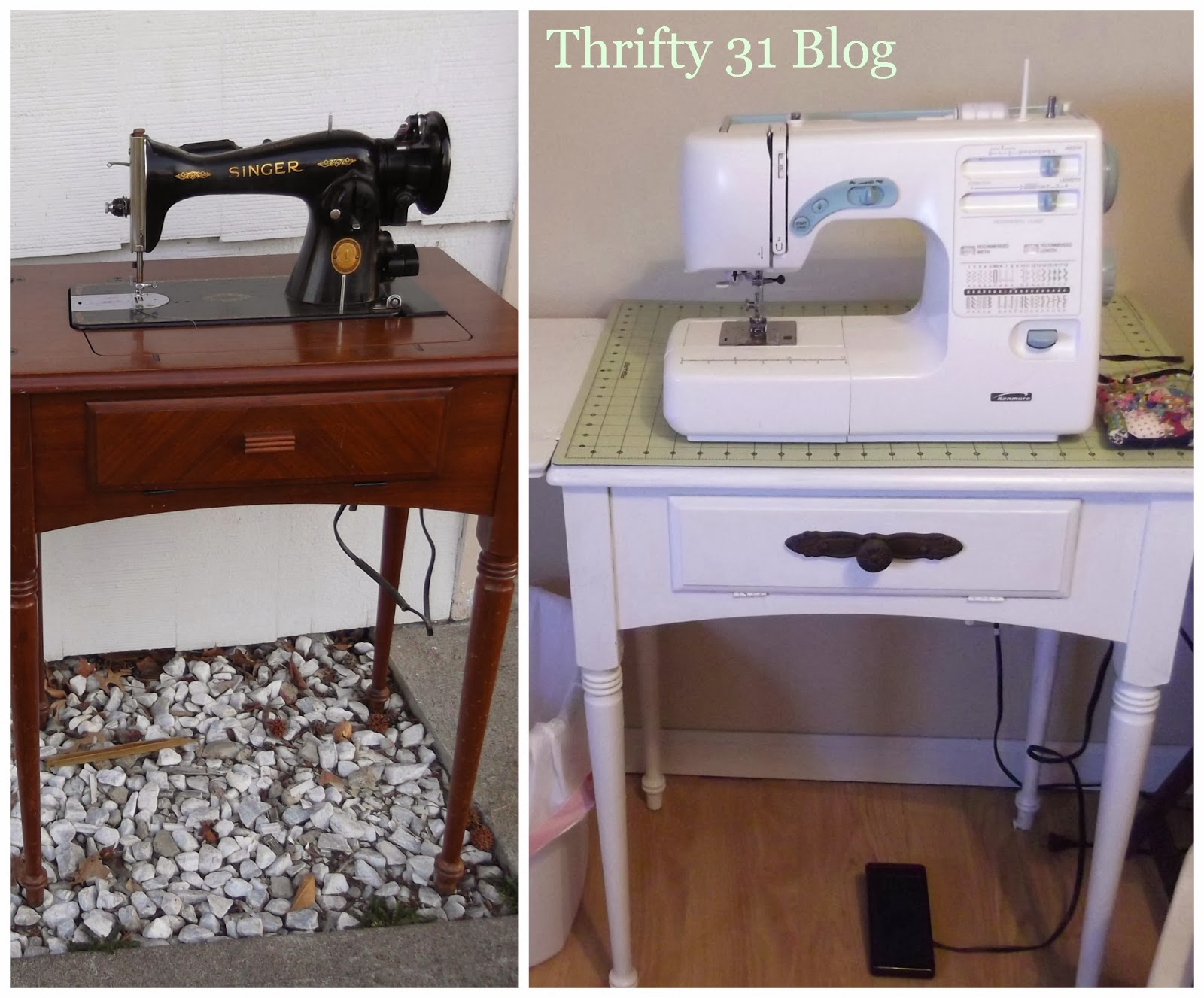 Thrifty 31 Blog: Vintage Sewing Table Makeover