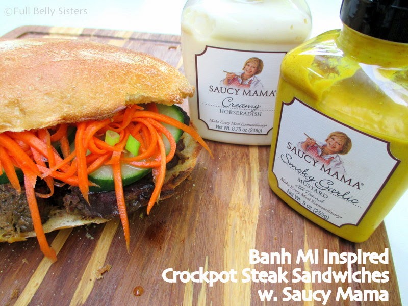 Saucy Mama Giveaway & Banh Mi Inspired Crockpot Steak Sandwiches