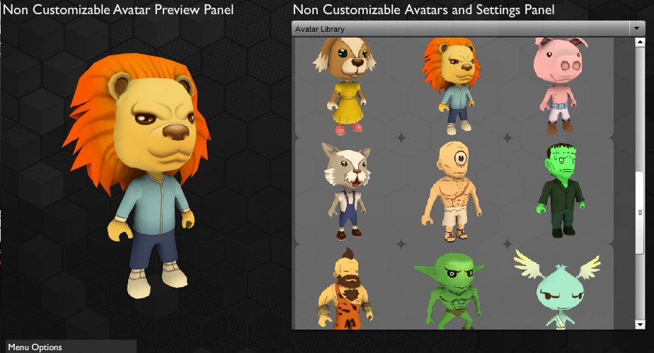 3DHive Builder: Non Customizable Avatars in the Editor
