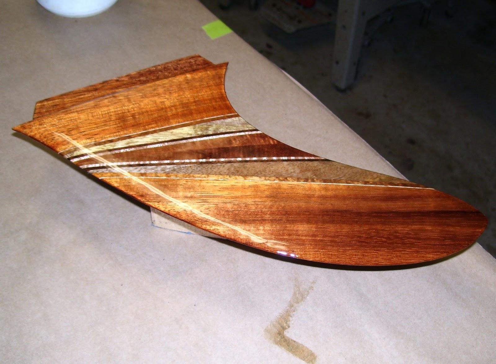 CHERRY SURFBOARDS BLOG: Koa Box Fin for a Classic Tyler Longboard