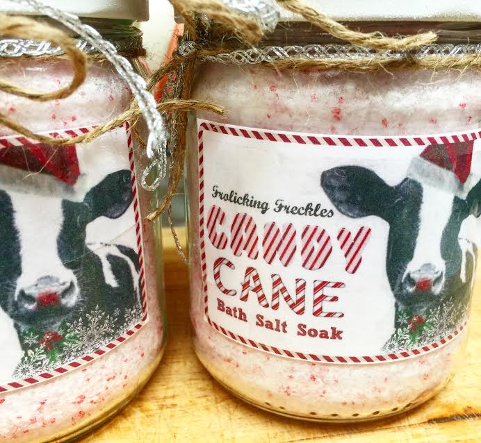 Farmgirl Freckles: Beat Winter Blues ~ Candy Cane Bath Salt Soak