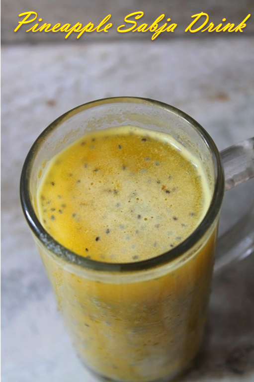 Pineapple Sabja Drink Recipe