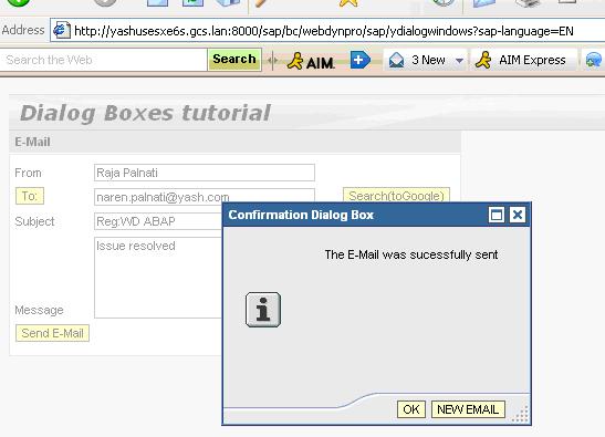 SAP: Dialog boxes in WebDynpro ABAP