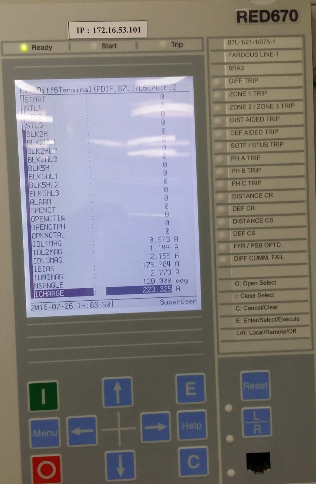 Substation Testing and Commissioning: RED 670 Differential current