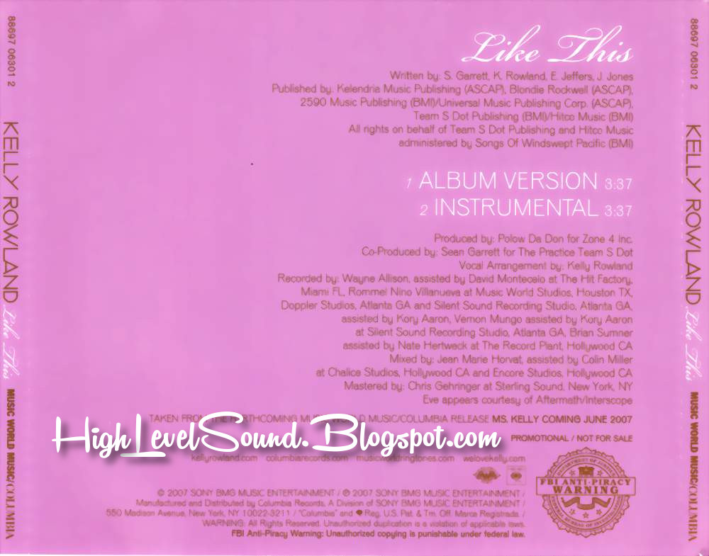 highest level of music: Kelly Rowland Feat. Eve - Like This-(Promo_CDS ...