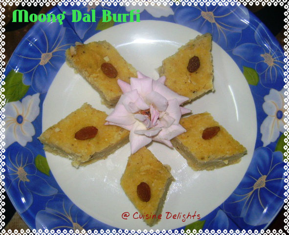 My 300th Post ~ Moong Dal Burfi - Cuisine delights