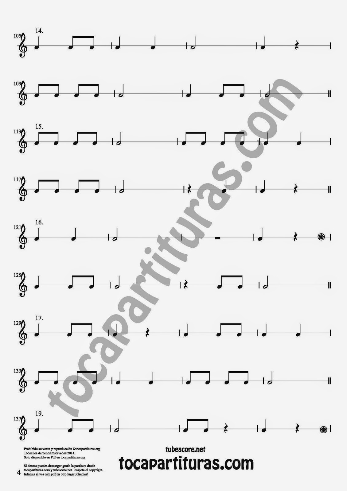 diegosax: 27 Ejercicios Rítmicos en 2/4 Partituras de Ritmos con Negra ...