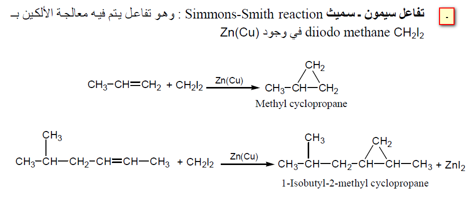 تفاعل سيمون - سميث Simmons - Smith reaction - مصطلحات كيميائية