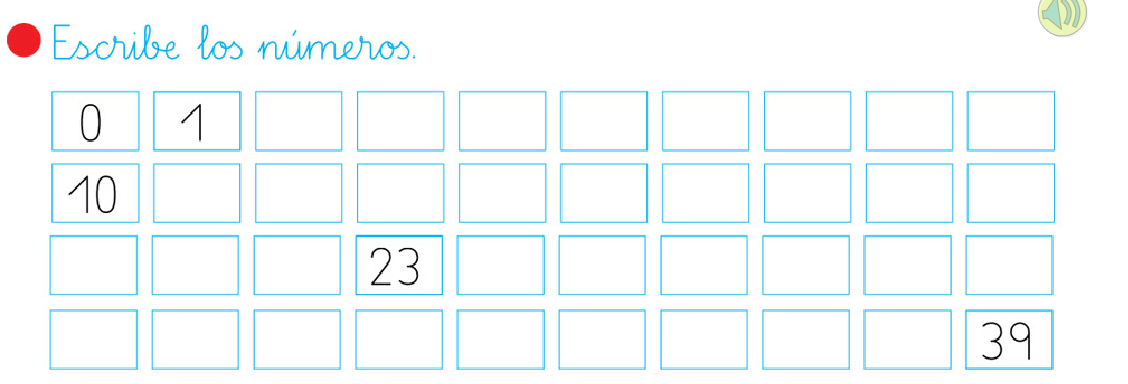 1º del cole Joaquín Blume: Los números del 30 al 39
