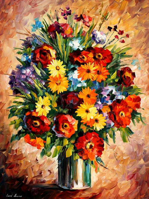 Frames And Colors: Amazing Flower Paintings By Leonid Afremov