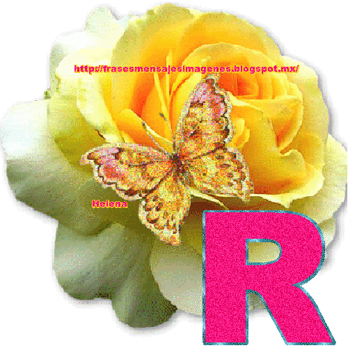Frases Mensajes Imagenes: R → Iniciales en una bella rosa