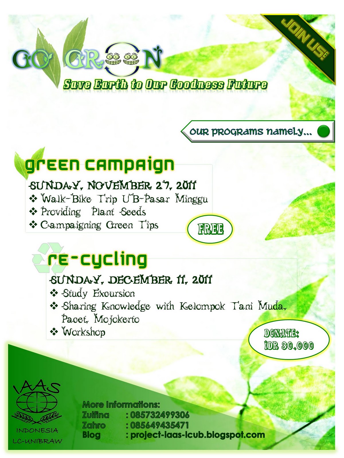 Go Green 2011 ~ Project Department