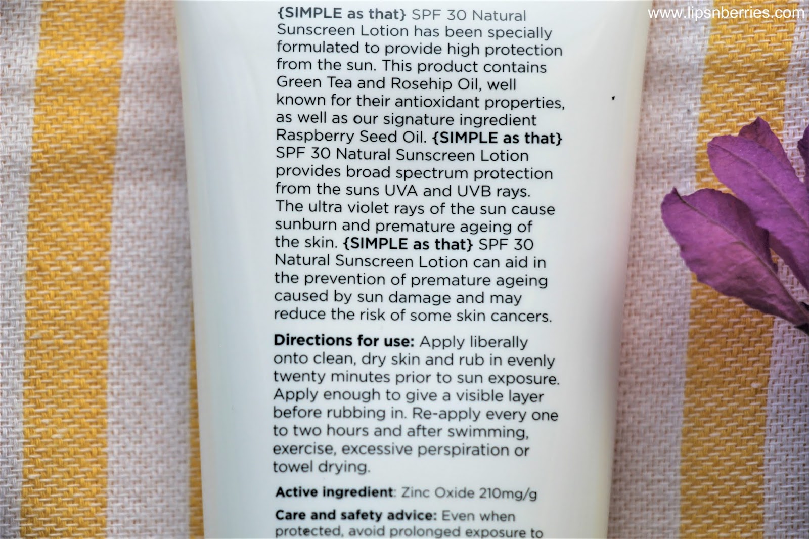 {Simple as that} Sunscreen review- 100% natural sunscreen lotion | LIPS ...