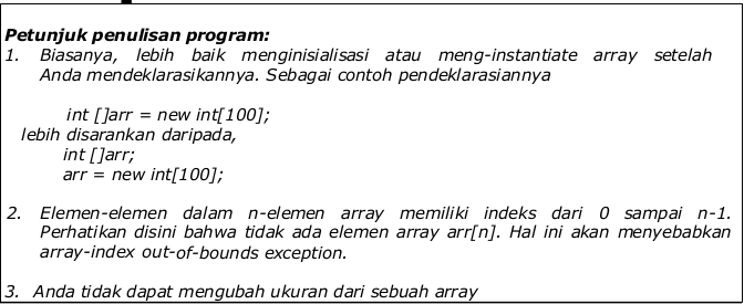 Java Programming: Pendeklarasian Array