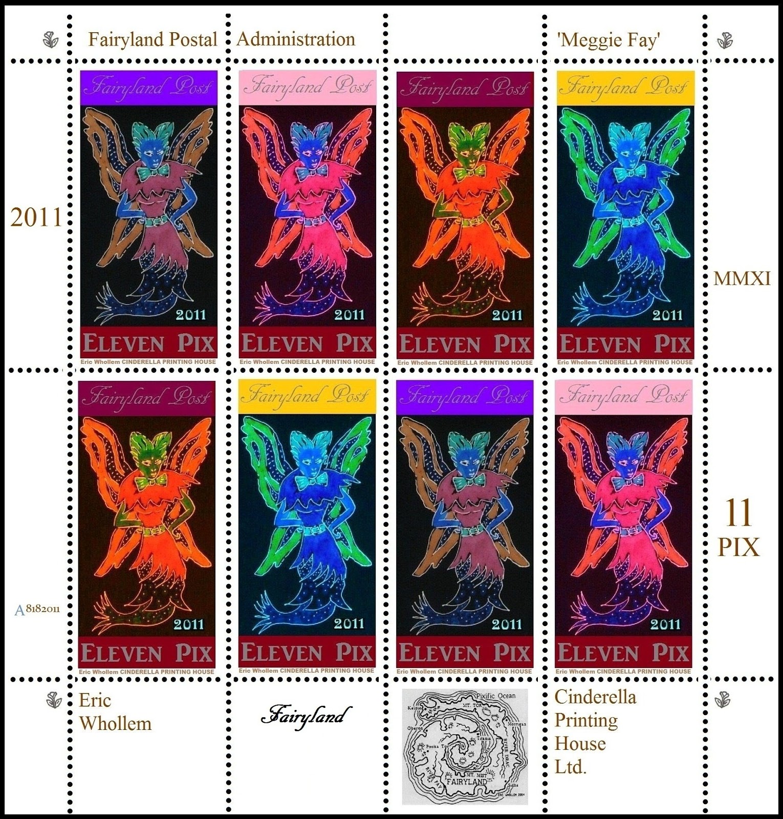 Art Blog/Eric Whollem: 'FAIRYLAND Faux Postage Stamps'/ A fantasy stamp ...