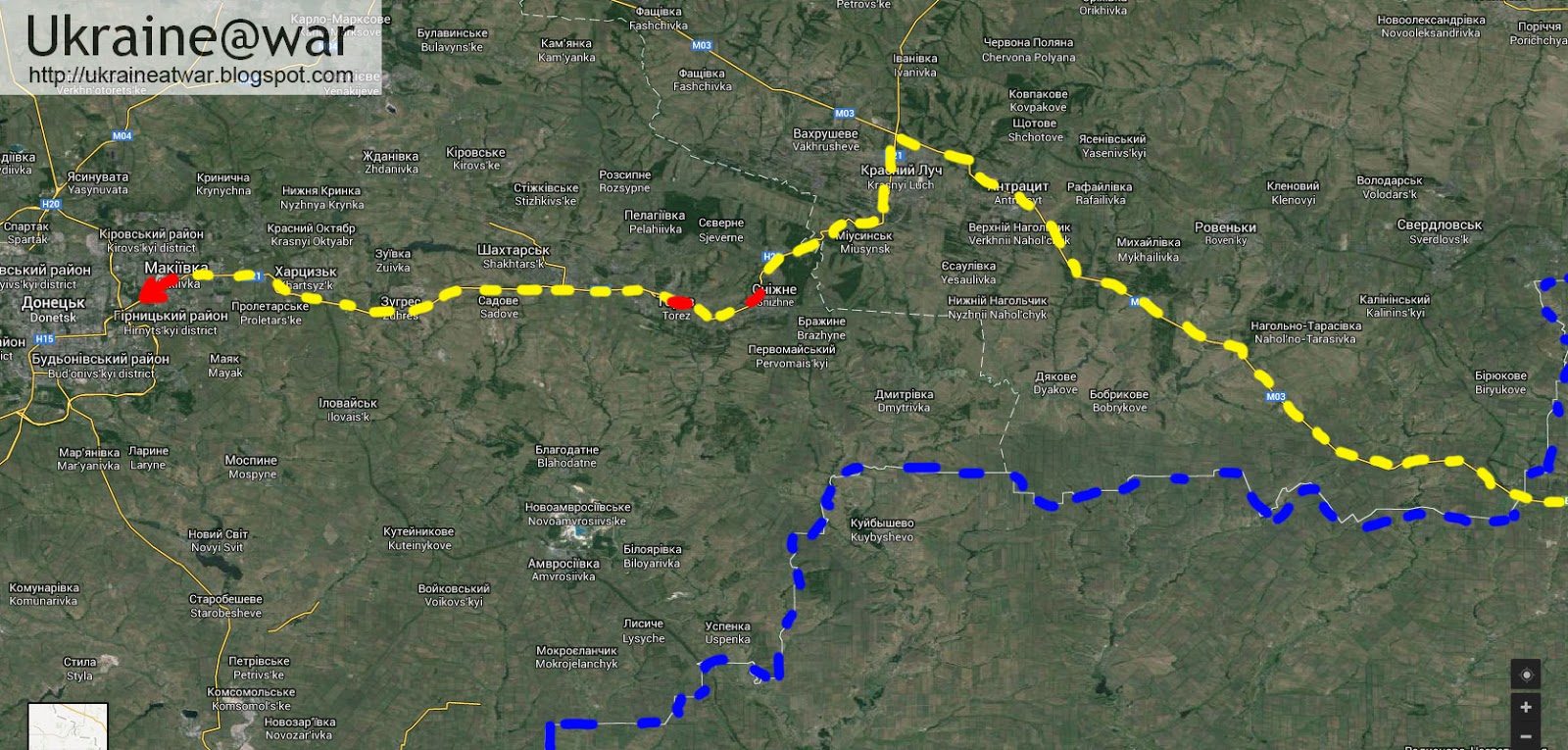 Putin@war: Fresh (pro)Russian convoy with tanks drives through Makeevka ...