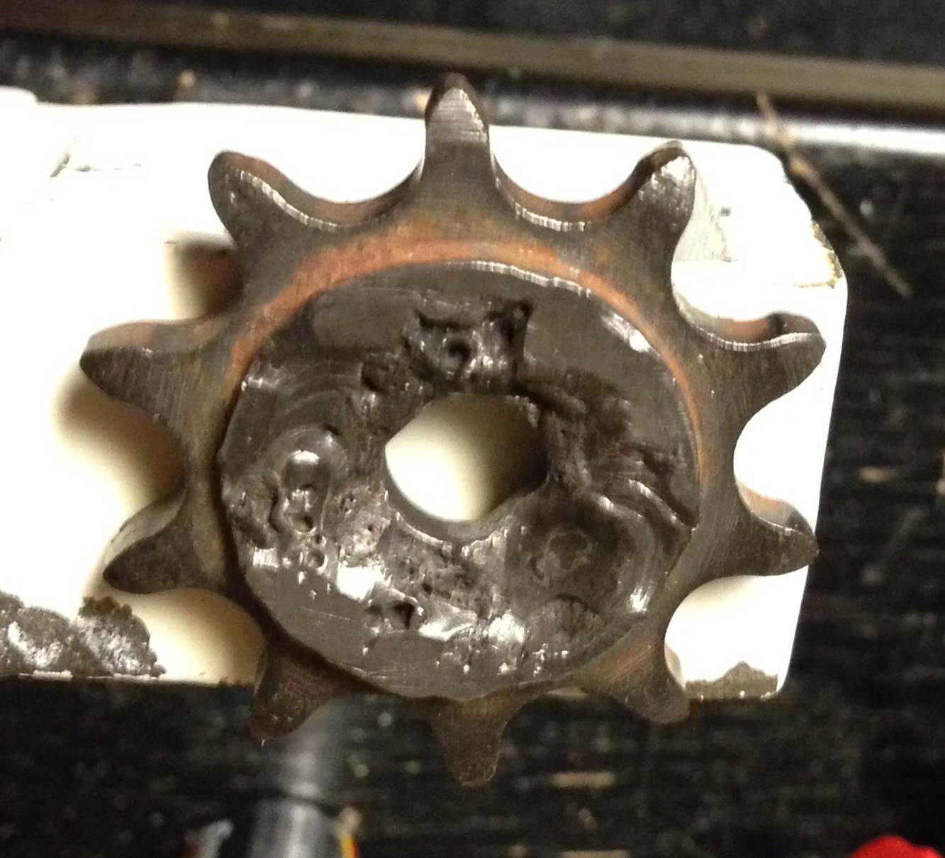 Electric Go Kart: Broken Sprocket - bad welds, repaired