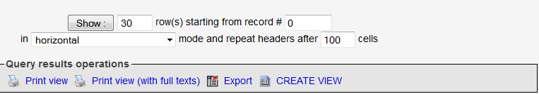 HardCode: Creating a MySql view from phpmyadmin