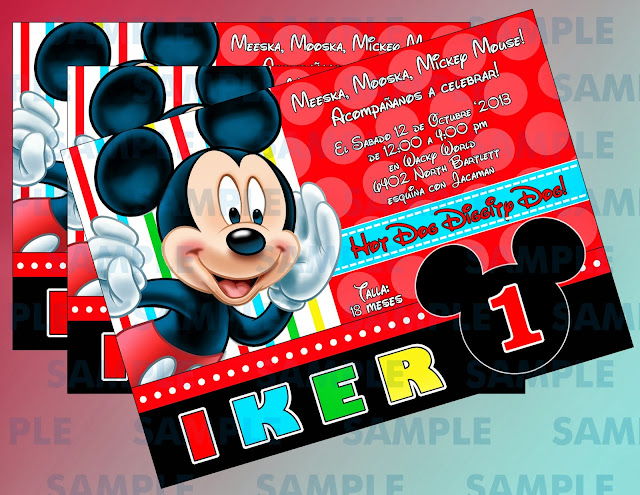 The Childrens Zone Digi Designs: Invitaciones de Mickey Mouse