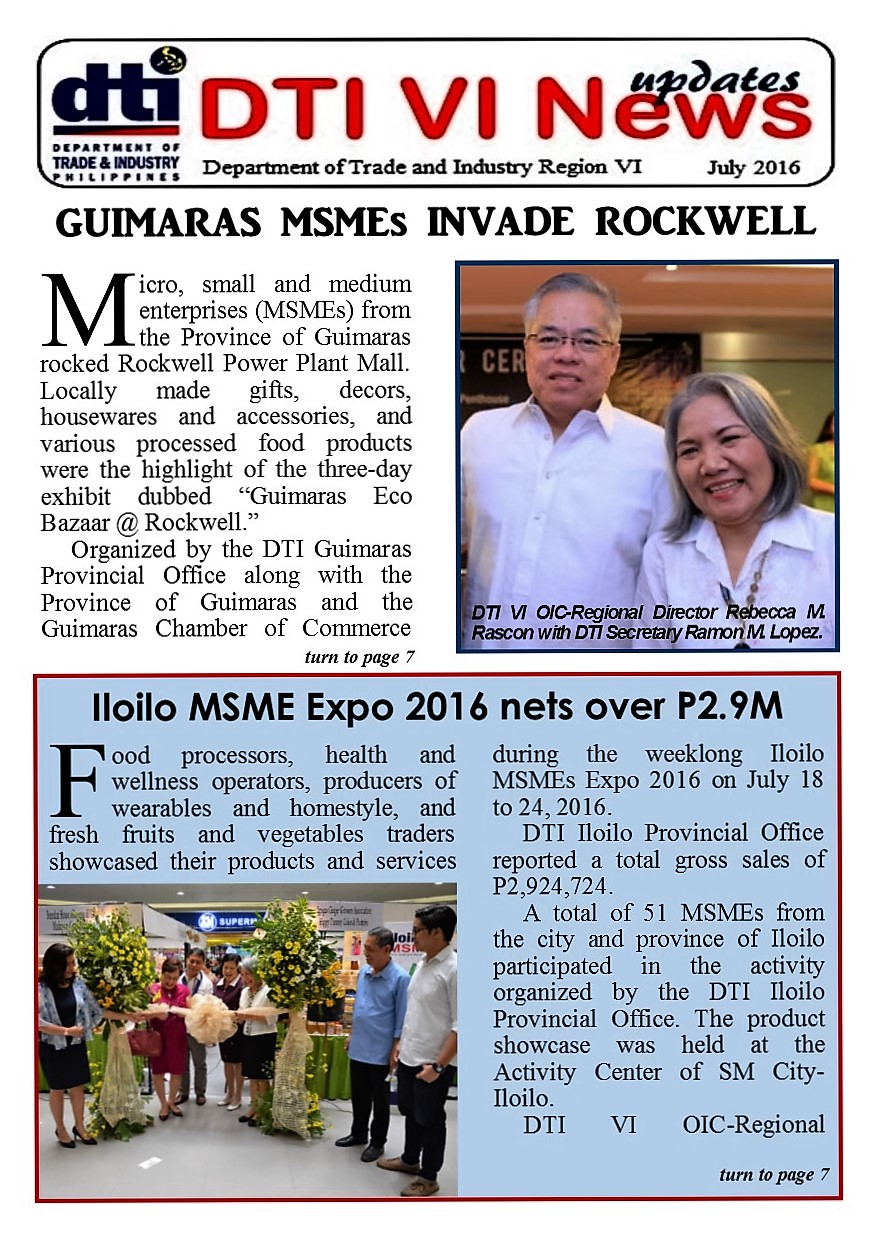 DTI VI News: DTI News Updates for July 2016