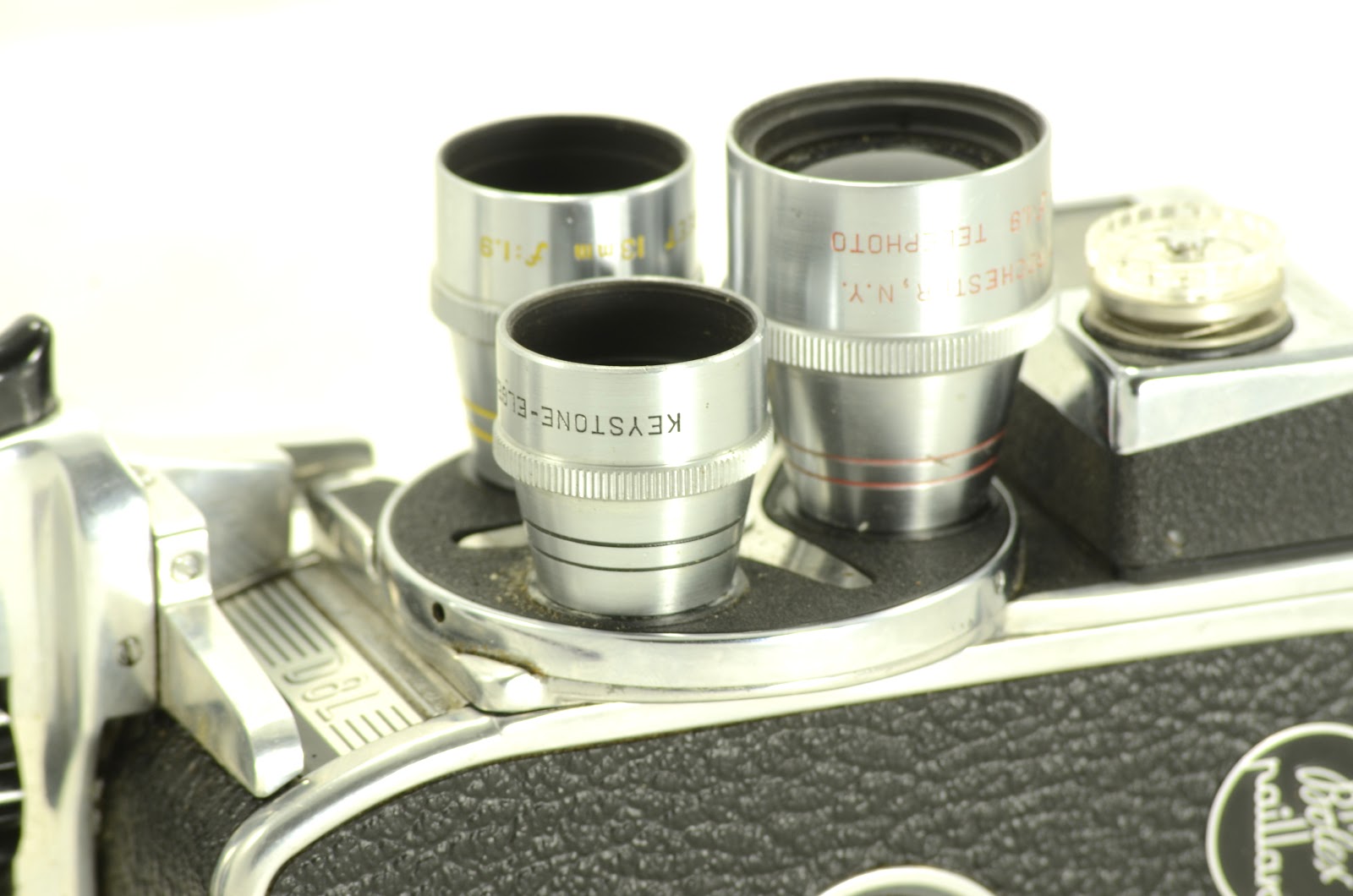 Vintage Camera House: Bolex D8L 8mm movie camera with 3 lenses