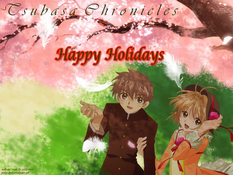 Anime Greeting Cards: Anime Couple - Happy Holidays