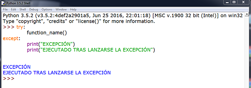 APRENDER A PROGRAMAR CON PYTHON: TRATAMIENTO DE EXCEPCIONES